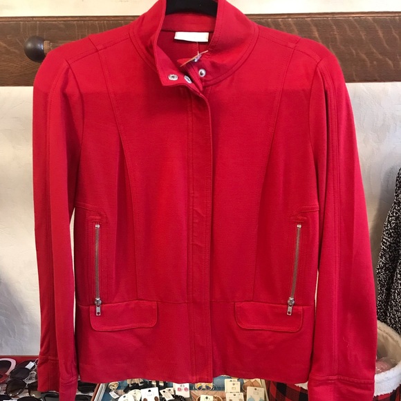 Chico's | Jackets & Coats | Gorgeous Red Soft Zip Up | Poshmark